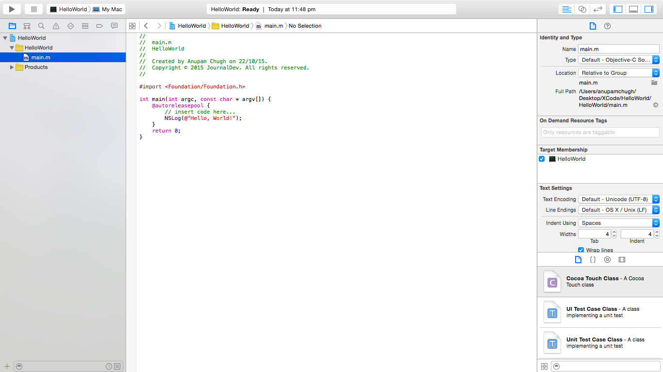 Objective C Hello World Tutorial DigitalOcean